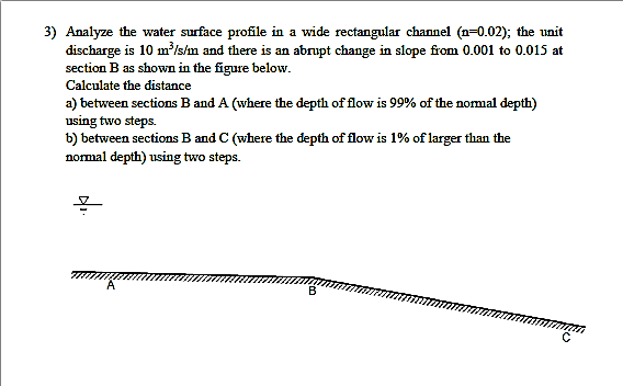 Solved Analyze the water surface profile in a wide | Chegg.com