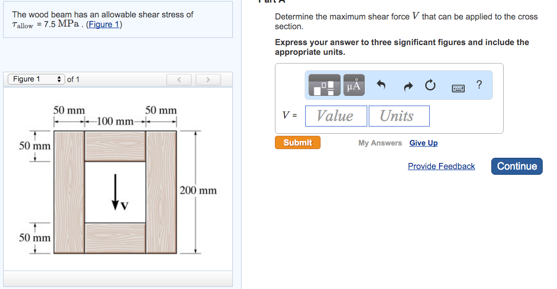 Solved The wood beam has an allowable shear stress of | Chegg.com