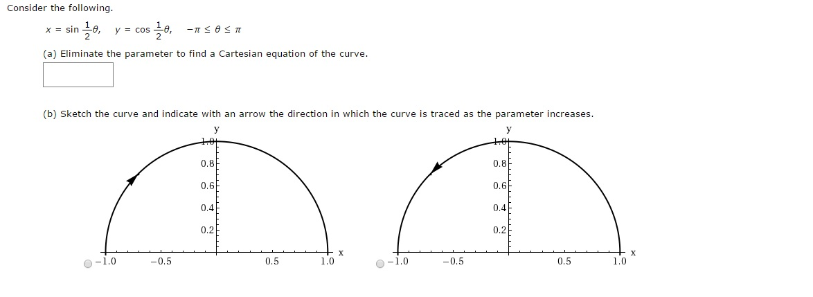 Solved Consider the following. (a) Eliminate the parameter | Chegg.com