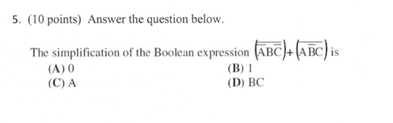 Solved Answer the question below. The simplification of the | Chegg.com