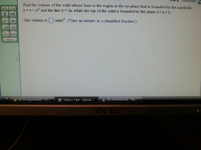 Solved Find the volume of the soild whose base is the region | Chegg.com