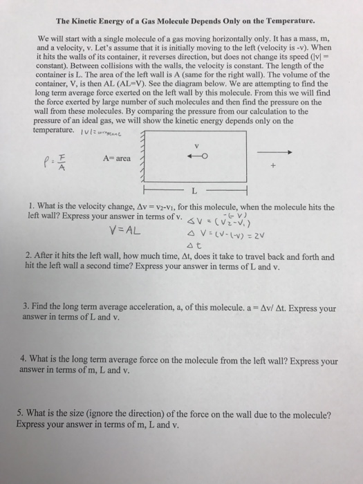 Solved The kinetic Energy of a Gas Molecule Depends only on | Chegg.com