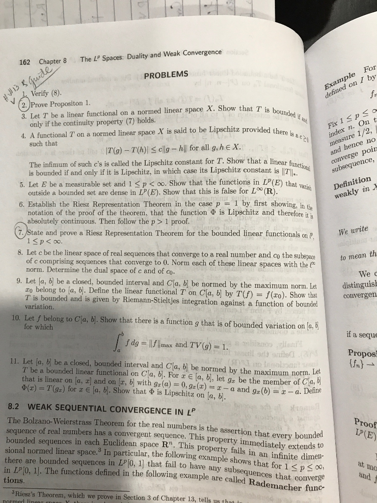 Solved Chapter 8 The LP Spaces: Duality and Weak Convergence | Chegg.com