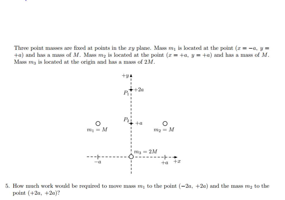 Solved Three point masses are fixed at points in the xy | Chegg.com