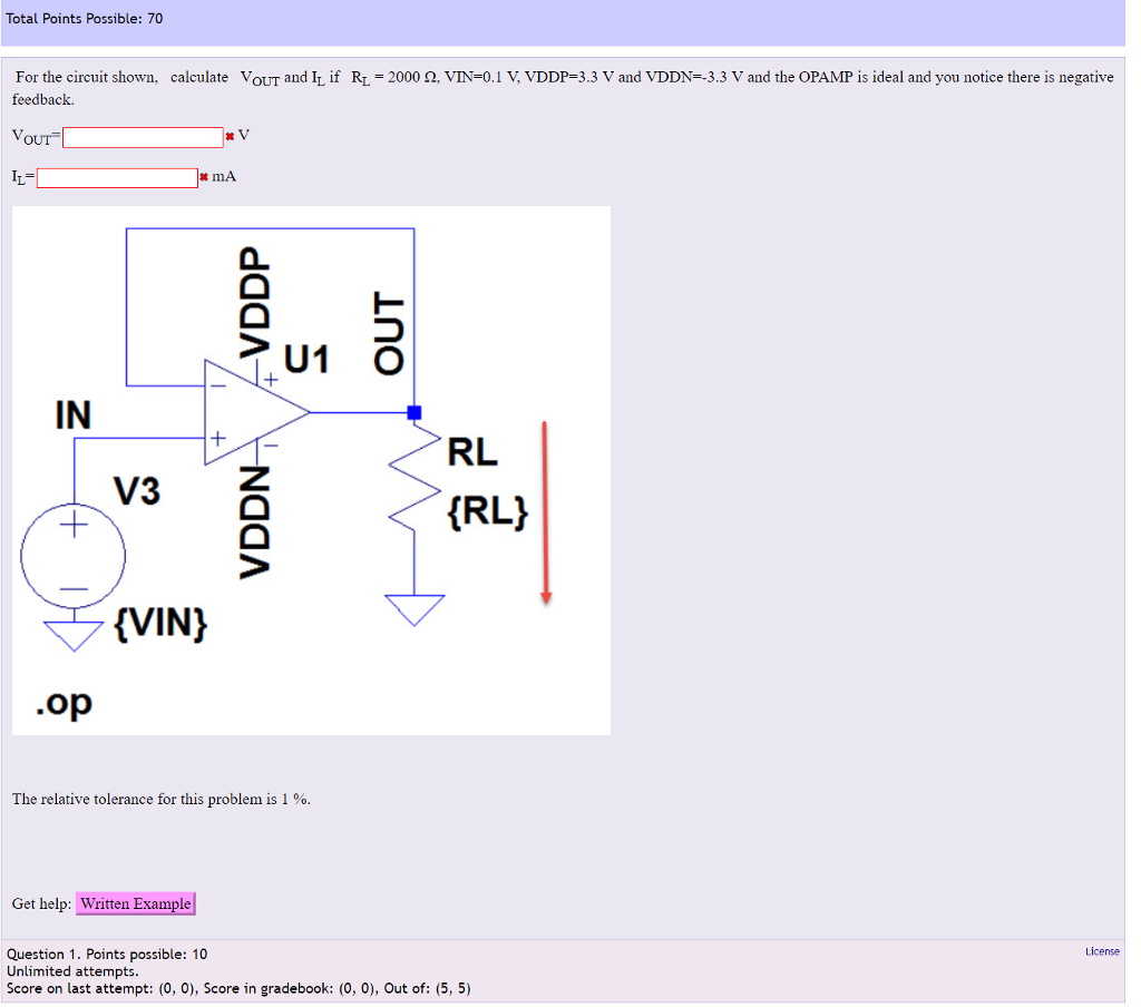 Solved Total Points Possible: 70 2000 Ω VIN 0.1 V VDDP 3.3 V | Chegg.com