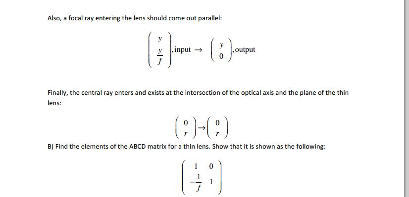 Solved Problem #3: ABCD Matrix One way to describe the | Chegg.com