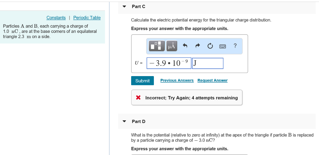 Solved Part C Constants| Periodic Table Calculate the | Chegg.com