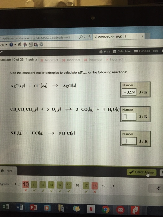 Solved Use the standard molar entropies to calculate delta S | Chegg.com