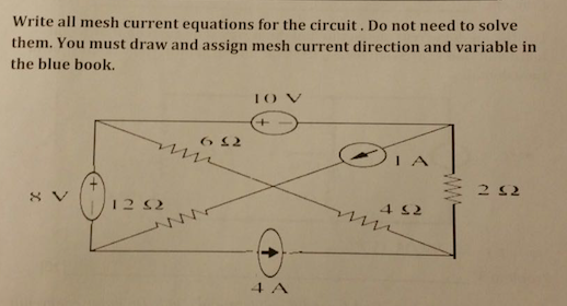 Solved Write all mesh current equations for the circuit. Do | Chegg.com