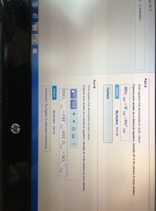Solved Write equation that demonstrate its acidic nature. | Chegg.com