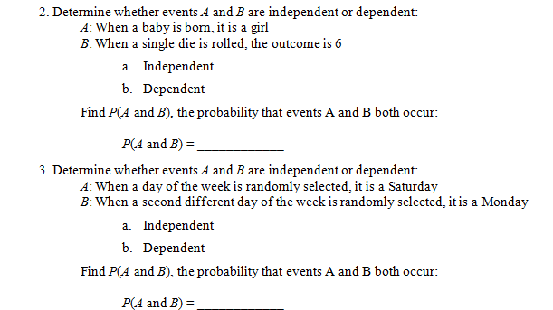 Determine whether events A and B are independent or | Chegg.com