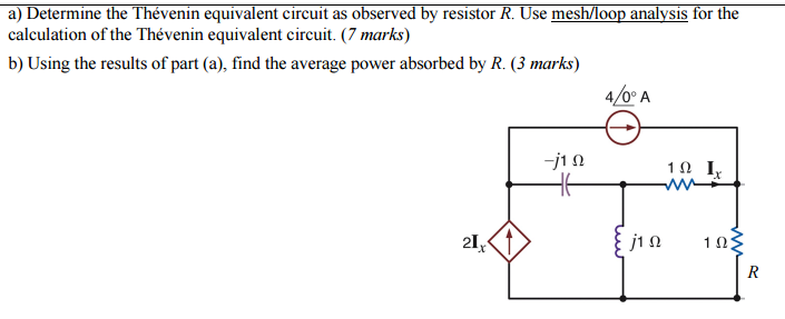 Solved Determine the Thevenin equivalent circuit as observed | Chegg.com