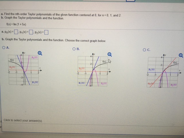 Solved a. Find the nth-order Taylor polynomials of the given | Chegg.com