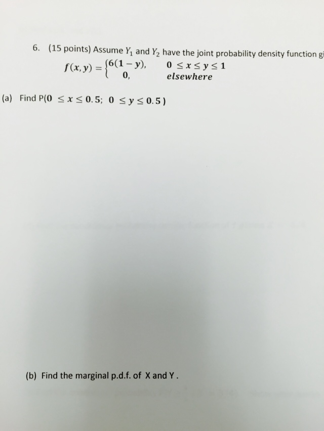 Solved Assume Y1 and Y2 have the joint probability density | Chegg.com