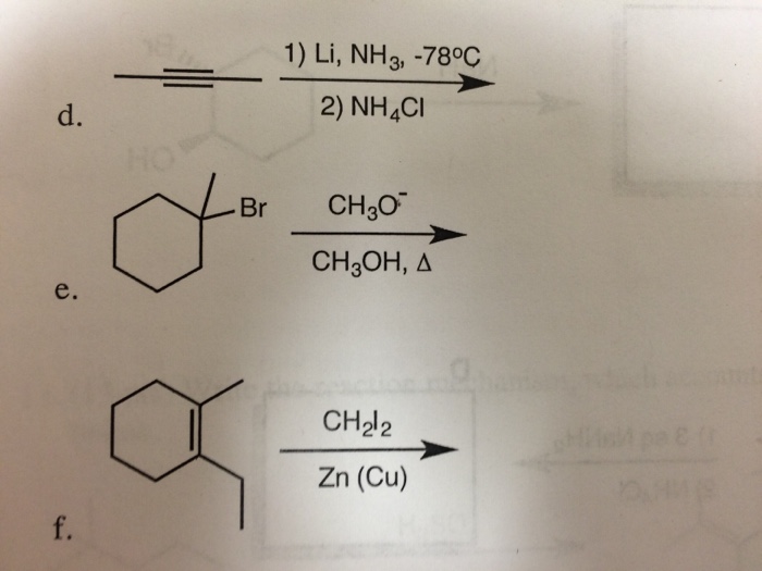 Solved 1) Li, NH3, -78°C 2) NH4CI d. Br CH3O CH3OH, Δ CH212 | Chegg.com