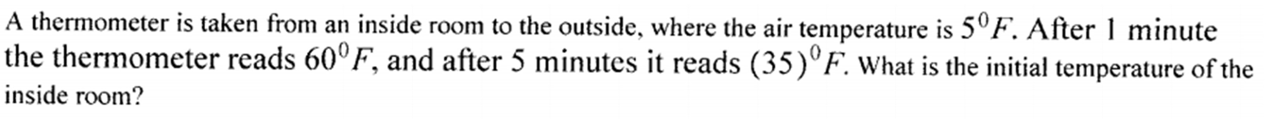 Solved A thermometer is taken from an inside room to the | Chegg.com