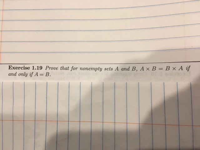 Solved Exercise 1.19 Prove that for nonempty sets A and B, | Chegg.com