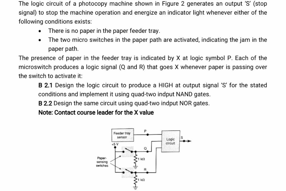 Solved The logic circuit of a photocopy machine shown in | Chegg.com