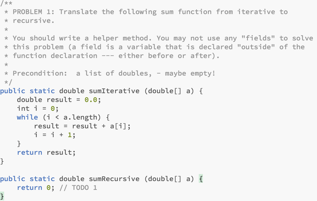 Solved PROBLEM 1: Translate the following sum function from | Chegg.com Solved PROBLEM 1: Translate the following sum function from | Chegg.com