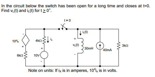 Solved In the circuit below the switch has been open for a | Chegg.com