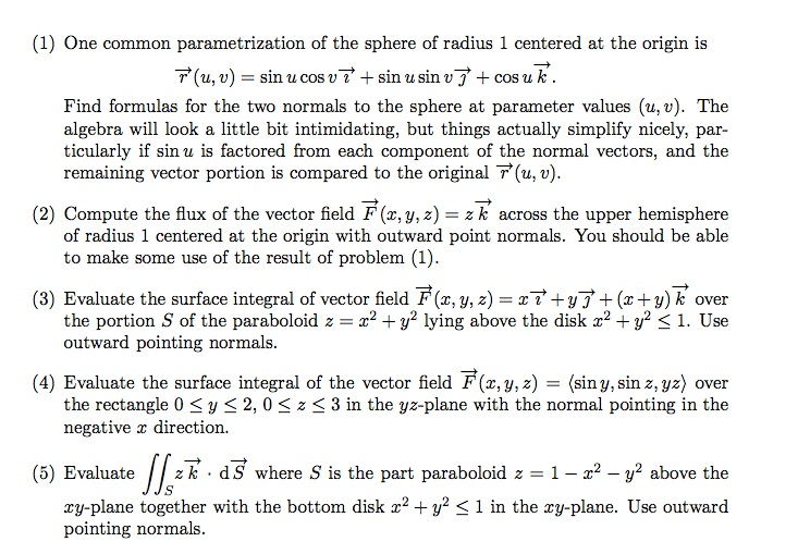One common parametrization of the sphere of radius 1 | Chegg.com