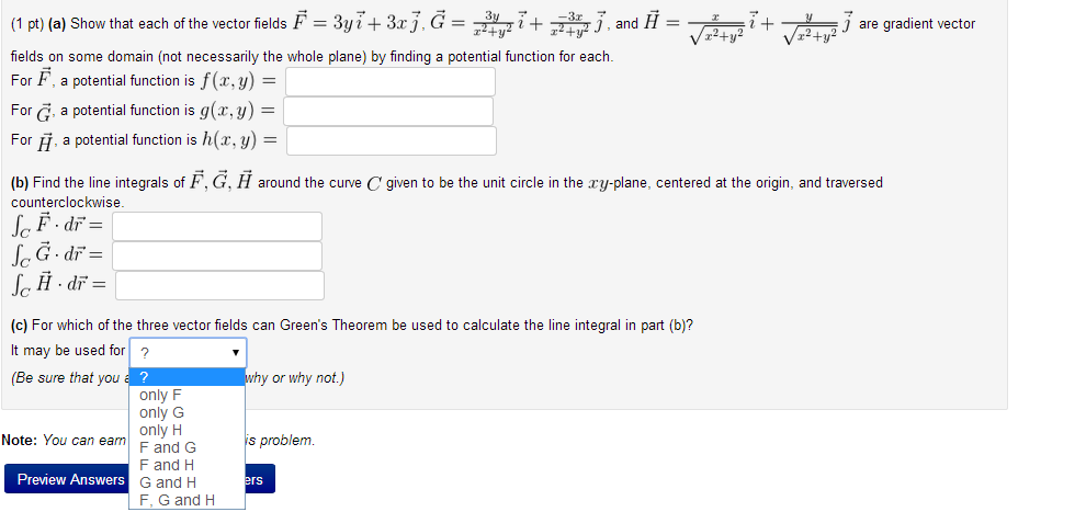 Show that each of the vector fields \vec F = 3y\,\vec | Chegg.com