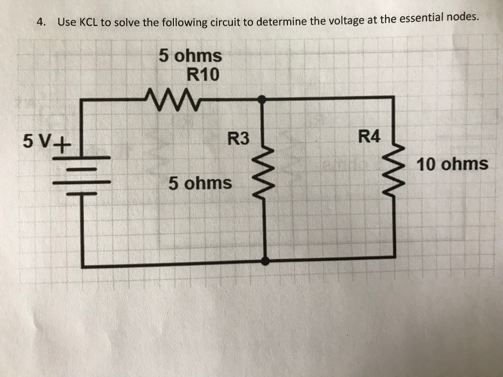 Solved Use KCL to solve the follwing circuit to determine | Chegg.com