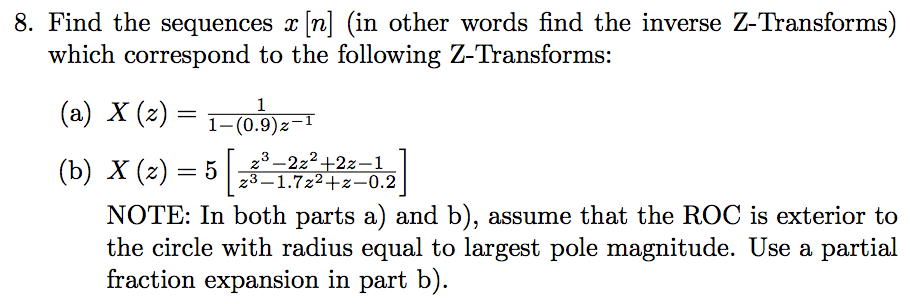 Solved Find the sequences x [n] (in other words find the | Chegg.com