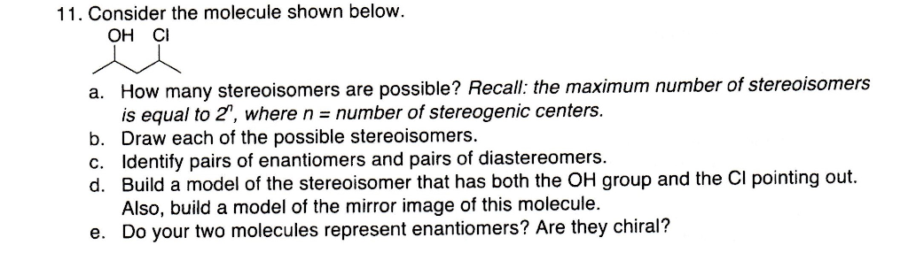 Solved Consider the molecule shown below. How many | Chegg.com