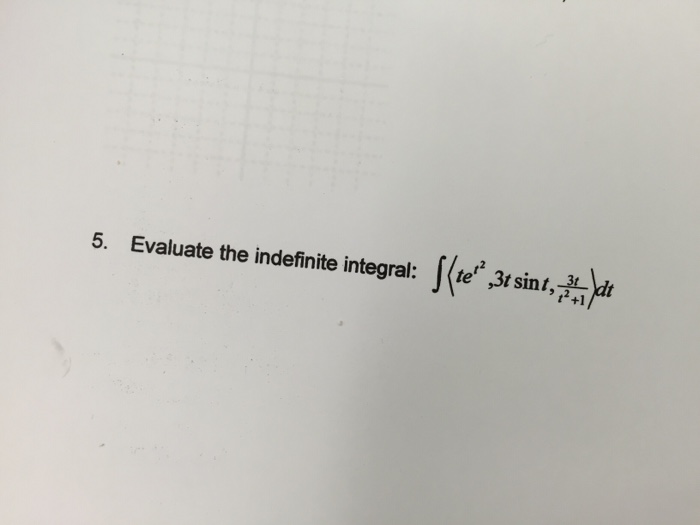 Solved Evaluate the indefinite integral: integral (te^t^2, | Chegg.com