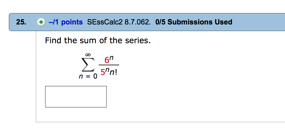 Solved Find the sum of the series. infinity sigma n = 0 | Chegg.com