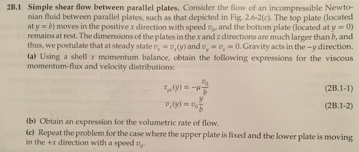 Solved Simple shear flow between parallel plates. Consider | Chegg.com