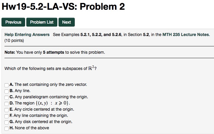Solved Hw19-5.2-LA-VS: Problem 2 Previous Problem List Next | Chegg.com