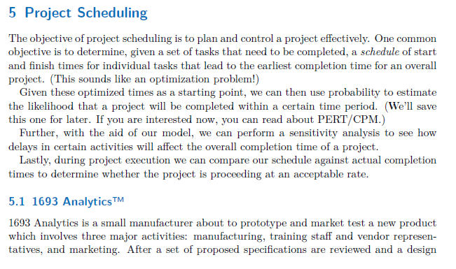 5 Project Scheduling The objective of project | Chegg.com