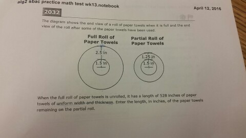 Solved The diagram shows the and view of a roll of paper | Chegg.com
