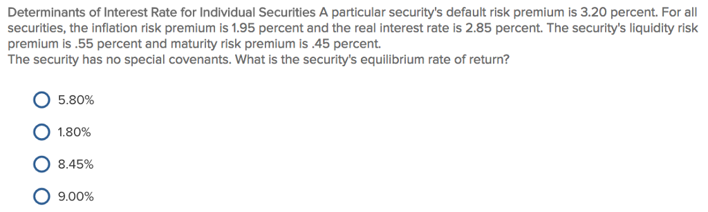 Solved Determinants of Interest Rate for Individual | Chegg.com