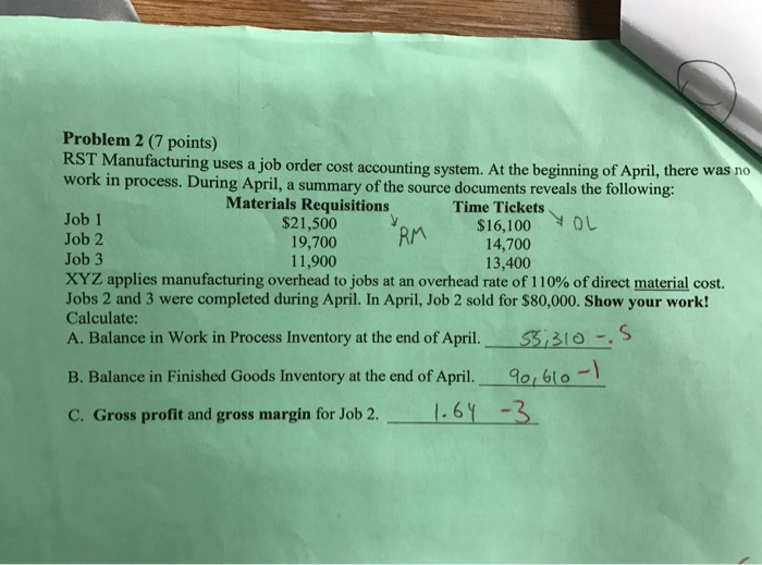 Solved RST Manufacturing uses a job order cost accounting | Chegg.com