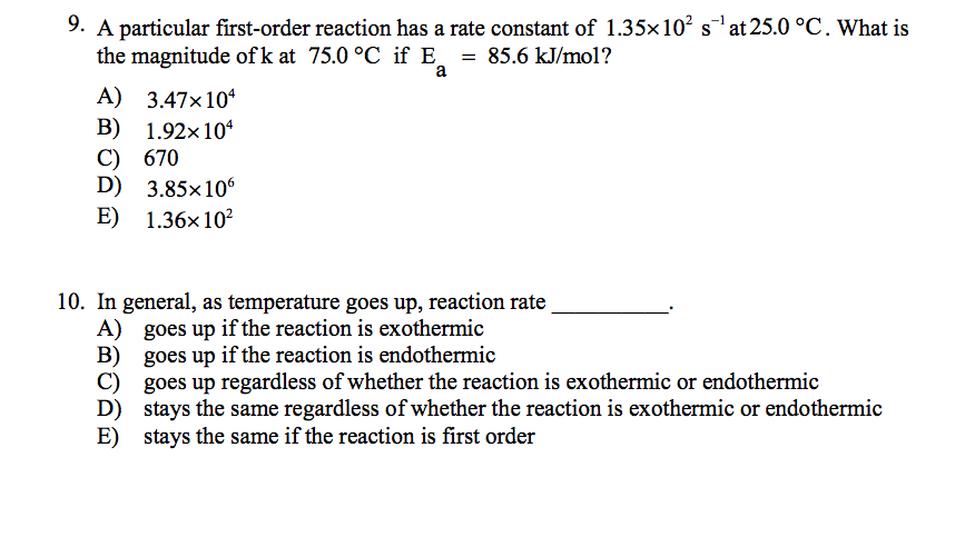Solved A particular first-order reaction has a rate constant | Chegg.com