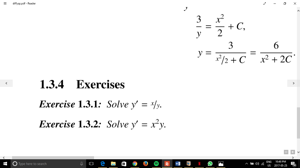 Solved E diffyqs.pdf Reader 1.3.4 Exercises Exercise 1.3.1. | Chegg.com