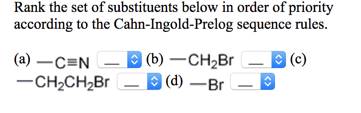Solved Rank the set of substituents below in order of | Chegg.com