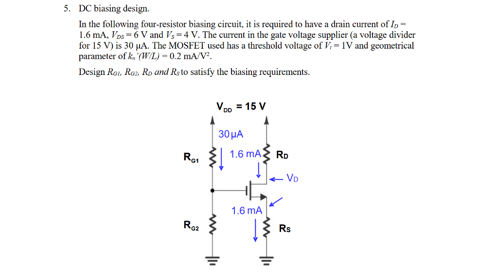 Solved DC biasing design. In the following four biasing | Chegg.com