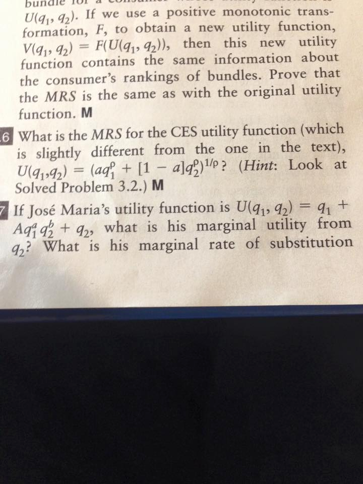 Solved If we use a positive monotonic transformation, F, to | Chegg.com