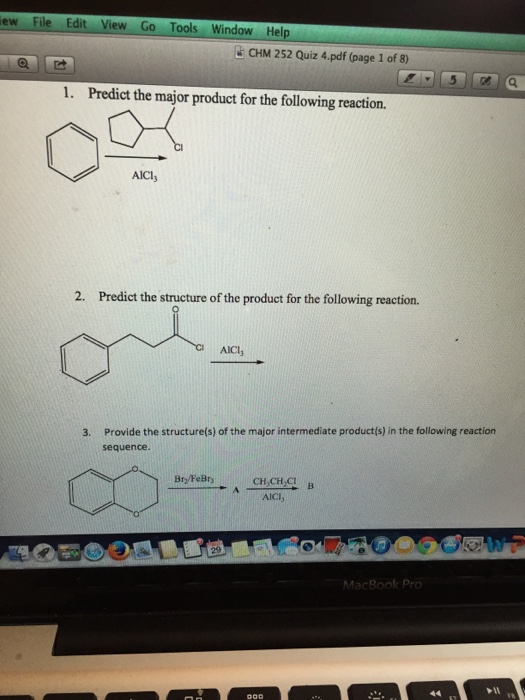 Solved 1) predict the major product for the following | Chegg.com
