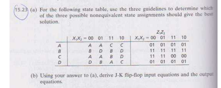 Solved For the following state table, use the three | Chegg.com