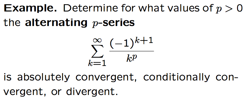 Solved Determine for what values of rho > 0 the alternating | Chegg.com
