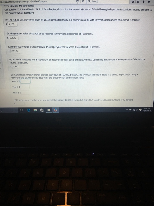 Solved Using Table 12A.1 and Table 12A2 of this chapter. | Chegg.com