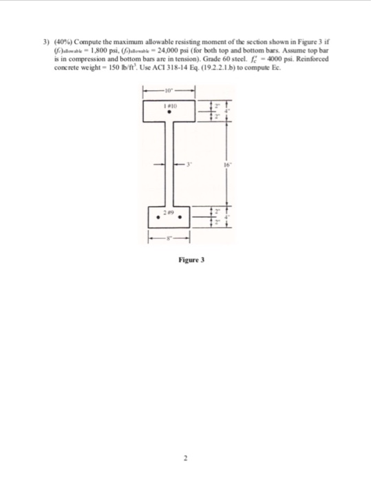 Compute the maximum allowable resisting moment of the | Chegg.com