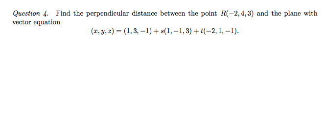 Solved Find the perpendicular distance between the point | Chegg.com