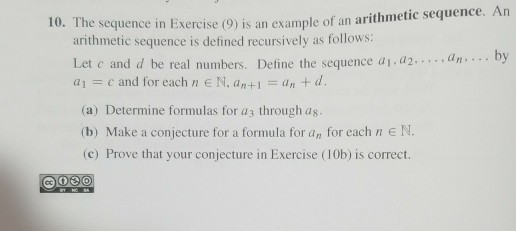 Solved 1 e sequence in Exercise (9) is an example of an | Chegg.com