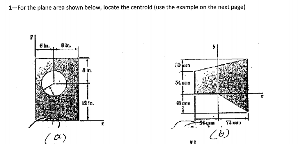 Solved For the plane area shown below, locate the centroid | Chegg.com
